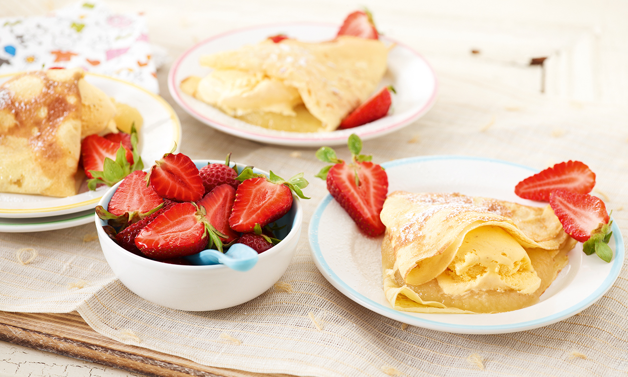 Crêpes fourrées à la purée de pommes Recette | Dr. Oetker